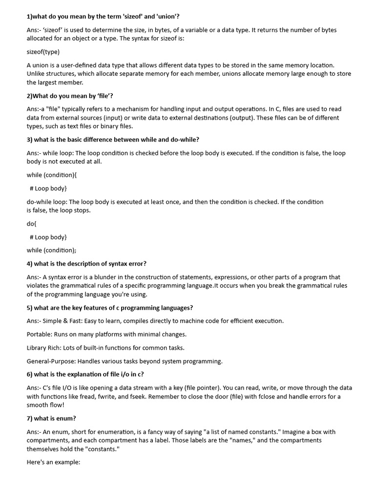 C Exam | PDF | Pointer (Computer Programming) | Control Flow