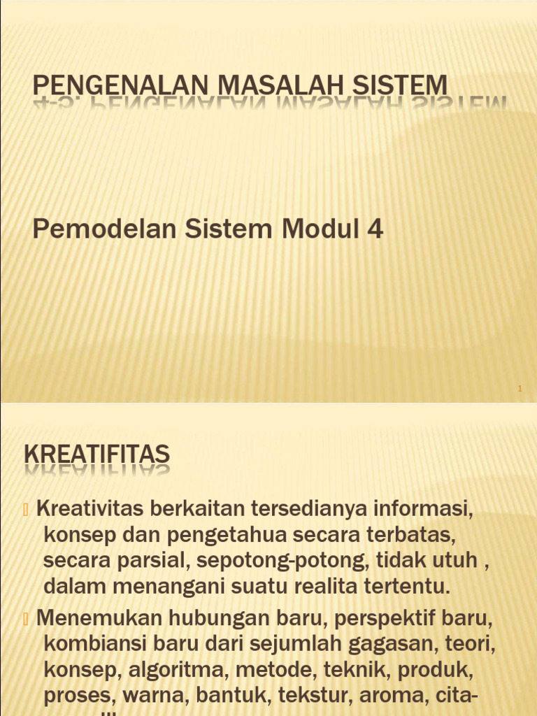 Pemodelan Sistem Modul 4-5 Pengenalan Masalah Sistem - Compressed | PDF