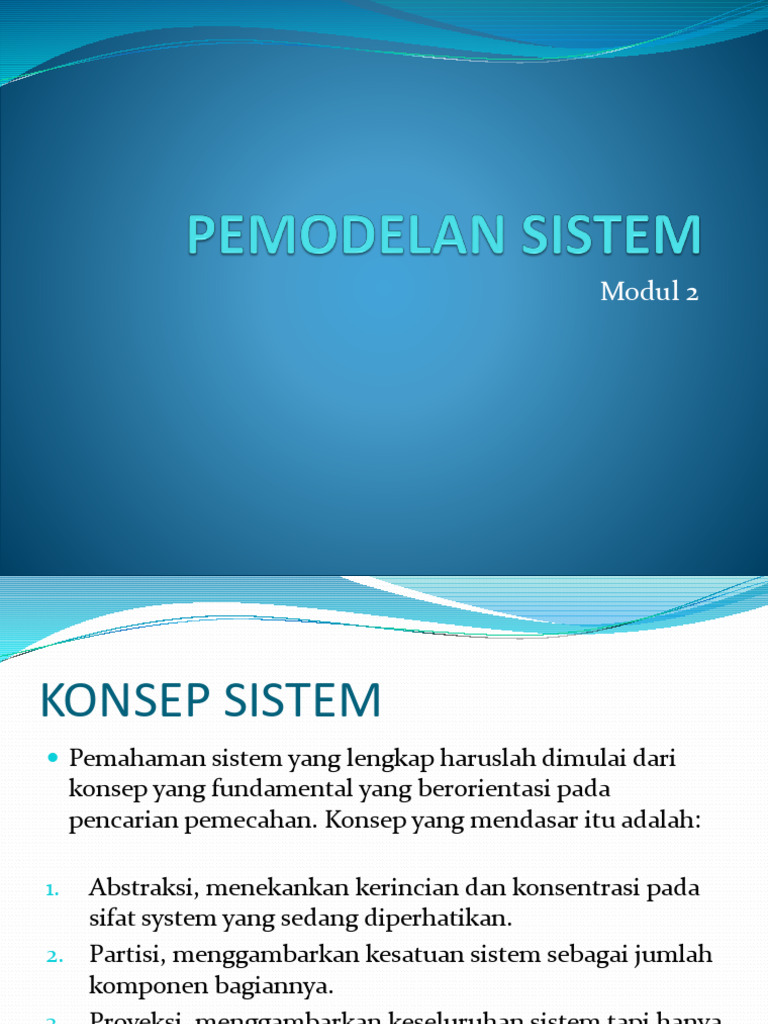 Konsep dan Analisis Sistem dalam Pemodelan | PDF | Teknologi & Rekayasa
