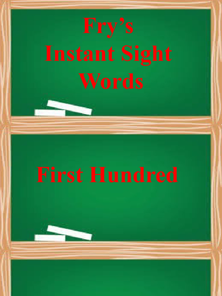 Fry's Instant Sight Words | PDF