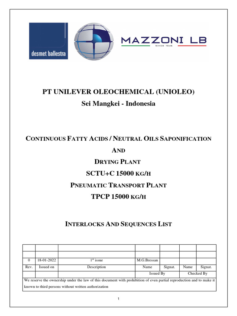 J.21039 - UNIOLEO - Interlocks and Sequences List | PDF | Mechanical ...