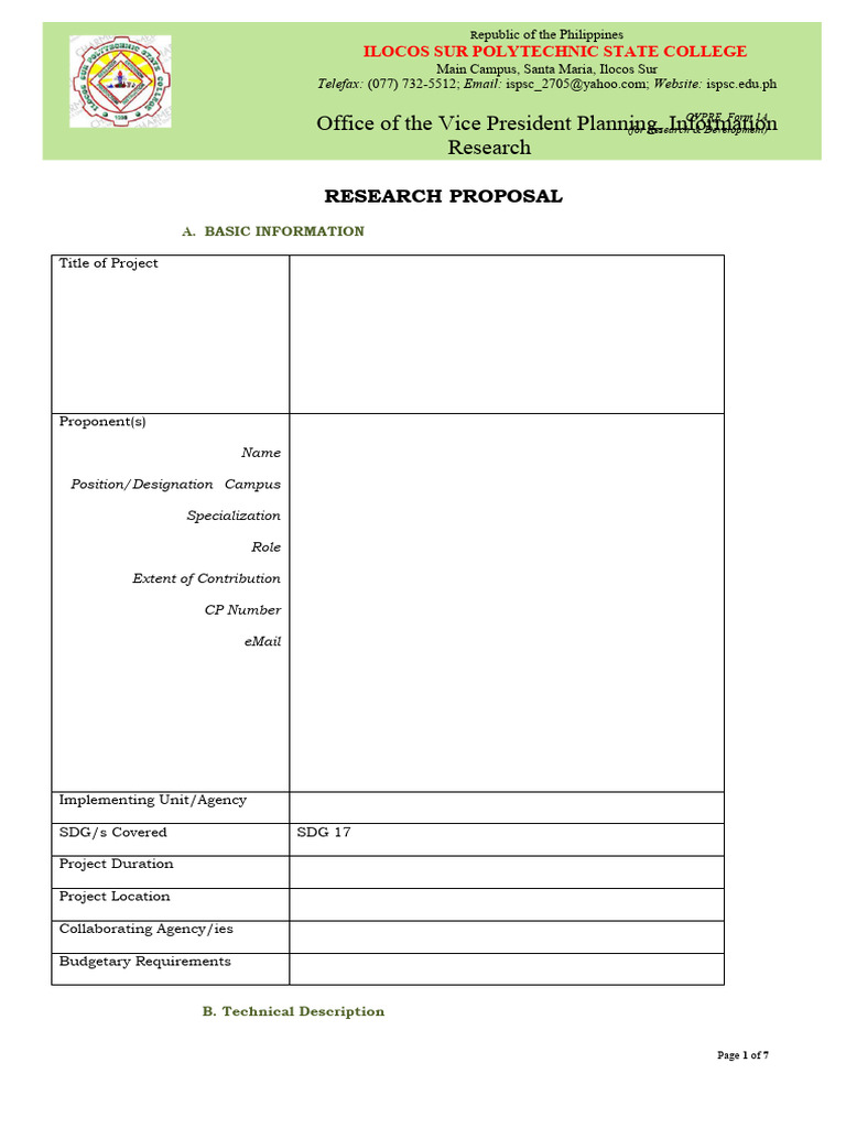 Research Proposal Template Revised-2023-1 | PDF
