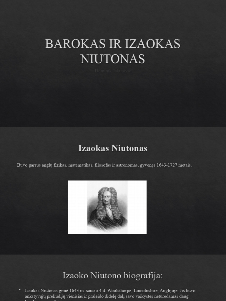 Barokas Ir Izaokas Niutonas | PDF