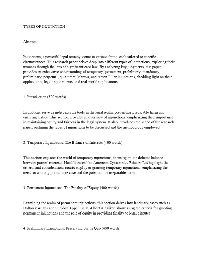 Types of Injunction | PDF | Injunction | Public Law