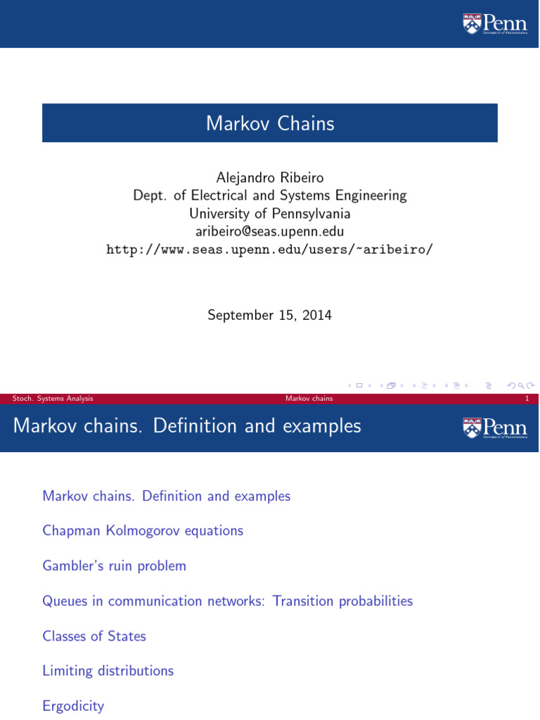 200_markov_chains | PDF | Markov Chain | Statistical Models