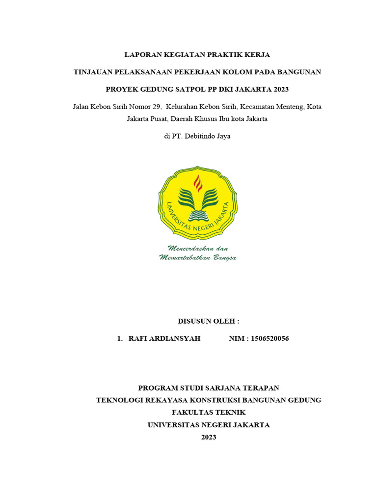 LAPORAN KEGIATAN PRAKTIK KERJA - 1 - Rafi Ardiansyah NEW | PDF