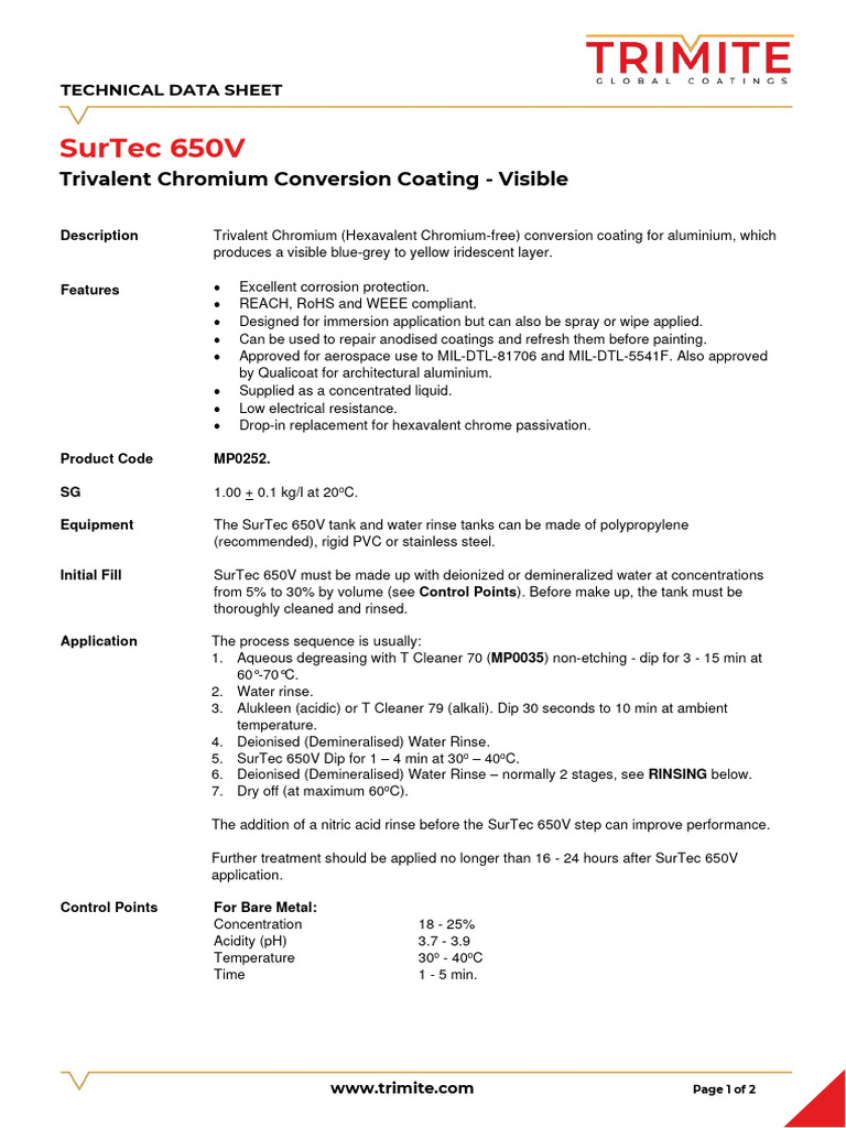 SurTec-650V 0922 | PDF | Titration | Chemistry
