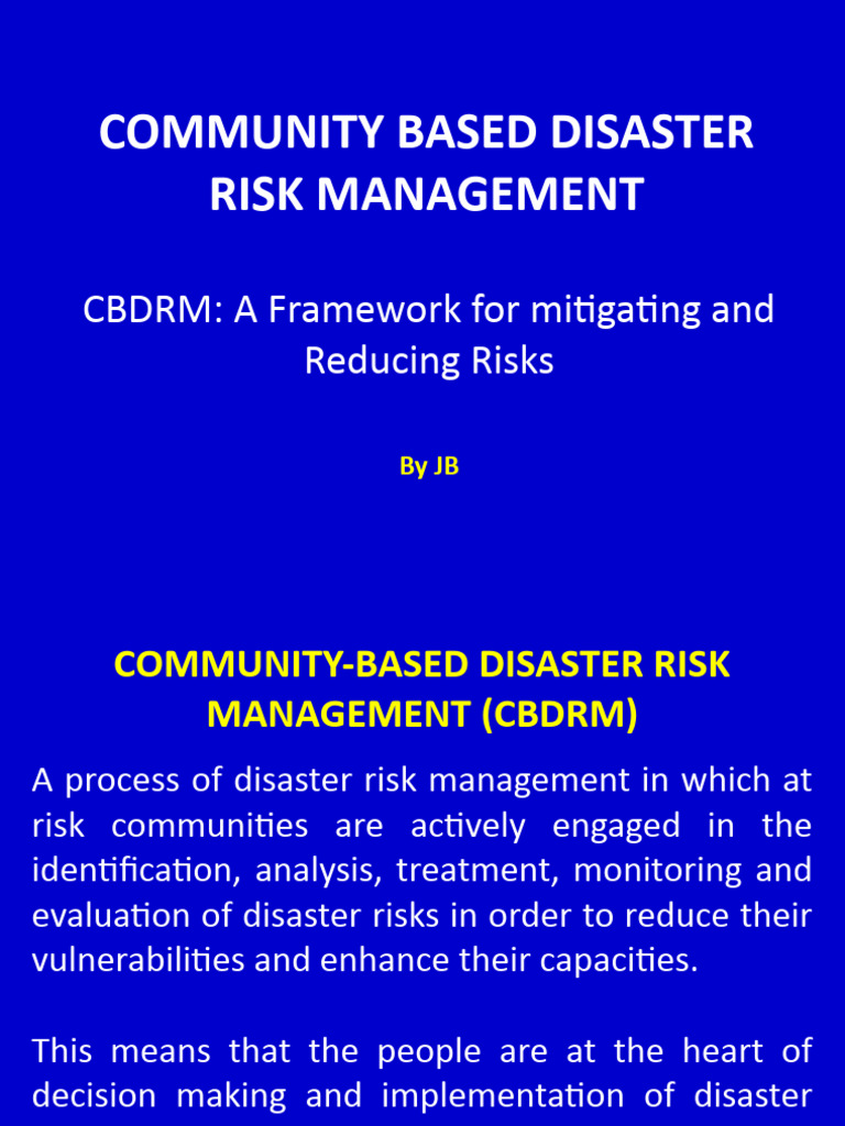 CBDRM Framework | PDF | Emergency Evacuation | Emergency Management