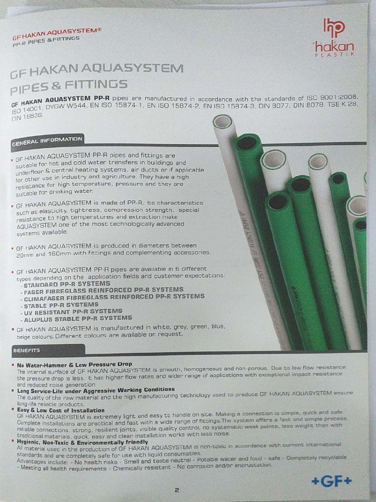 PPR Pipes & Fittings | PDF