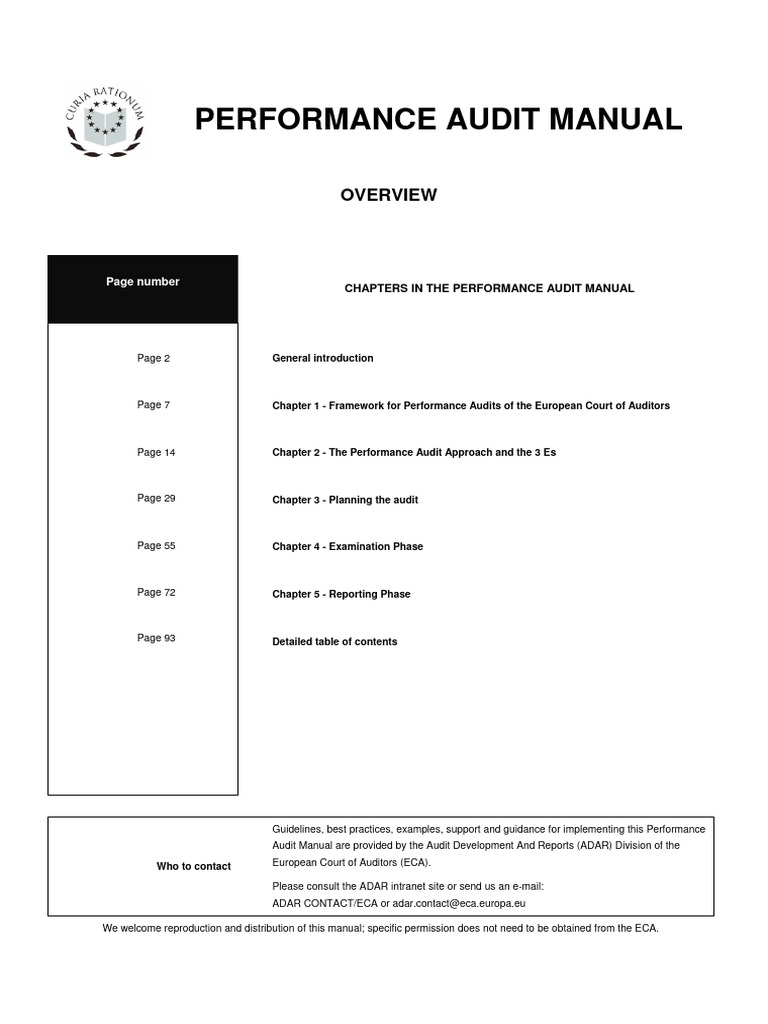 Performance Audit Manual | PDF | Audit | Internal Control
