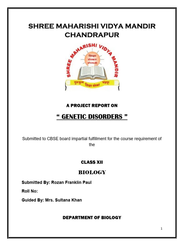 SMVM Bio Project | PDF | Genetic Disorder | Genetics