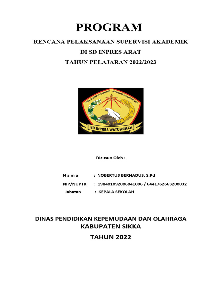 Nobertus Bernadus 3a. Prog. Supervisi Akademik 2018 - 2019 (1) | PDF