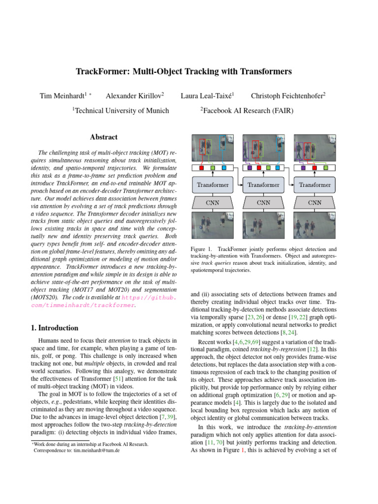 Trackformer | PDF | Image Segmentation | Applied Mathematics