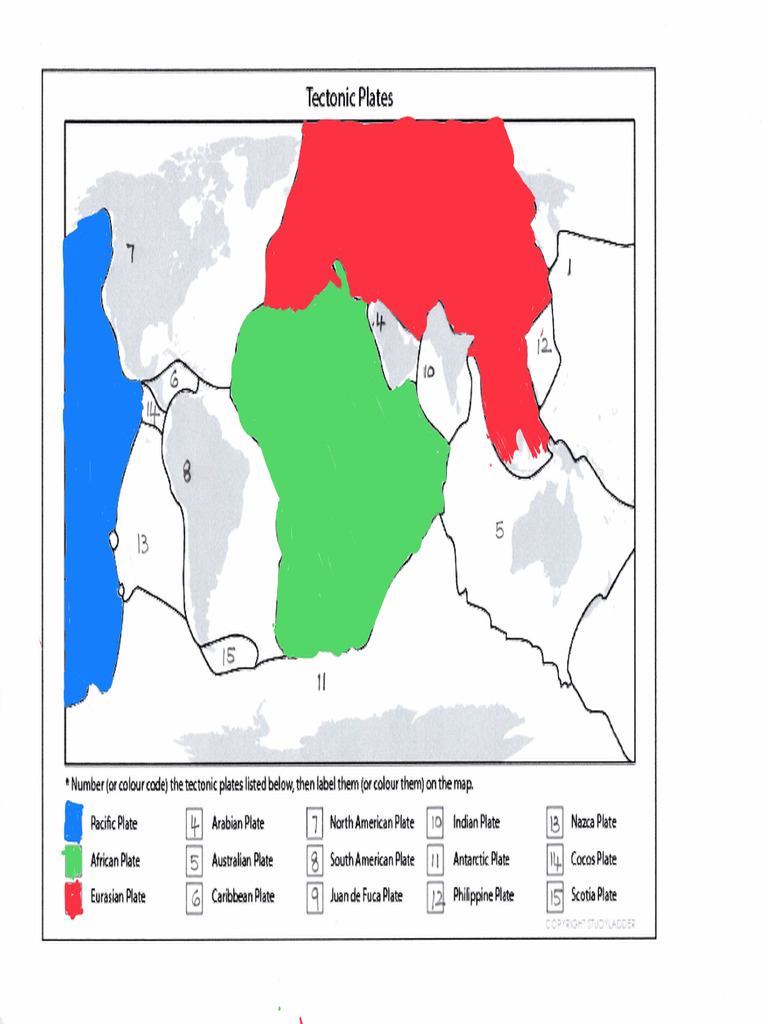Tectonic Plates Blank Map With Numbers | PDF