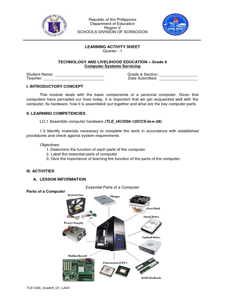 Tle-Css Grade9 q1 Las4 | PDF | Computer Data Storage | Hard Disk Drive Tle-Css Grade9 q1 Las4 | PDF | Computer Data Storage | Hard Disk Drive