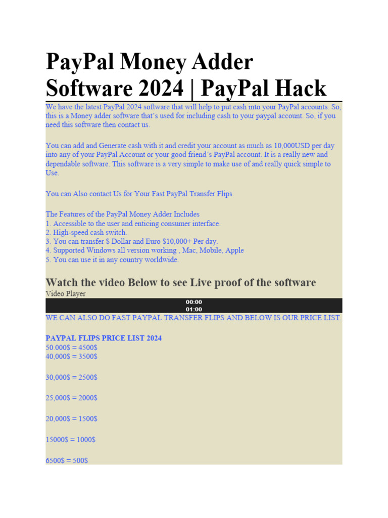 PayPal Money Adder Software 2024 | PDF PayPal Money Adder Software 2024 | PDF