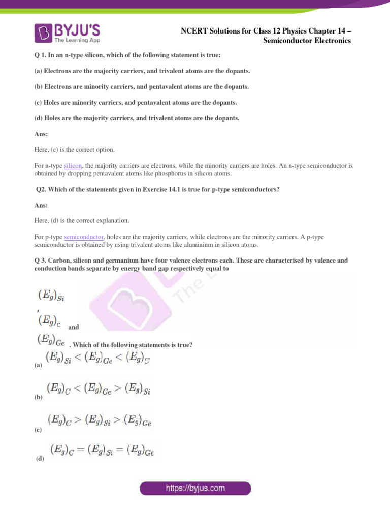 Class 12 Physics: Semiconductor Solutions | PDF | Logic Gate | P–N Junction