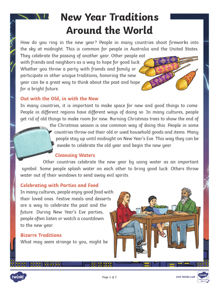 New Year Traditions Worldwide | PDF