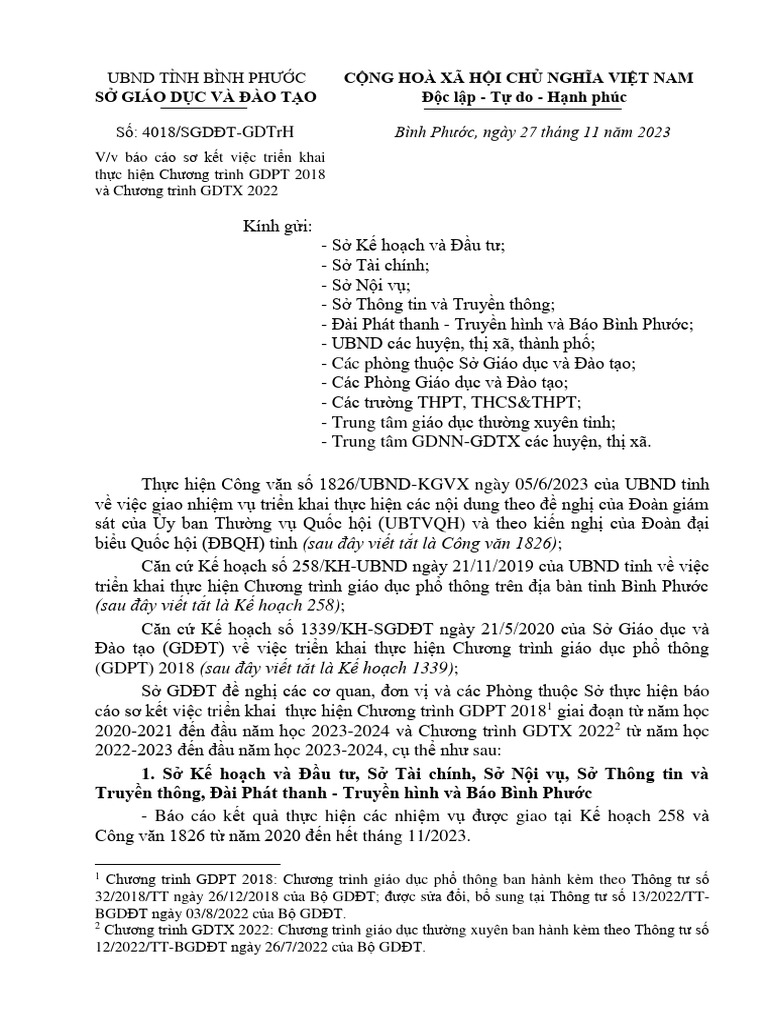 Cv Bc So Két Th Ct Gdpt 2018-Ct Gdtx 2022 | PDF