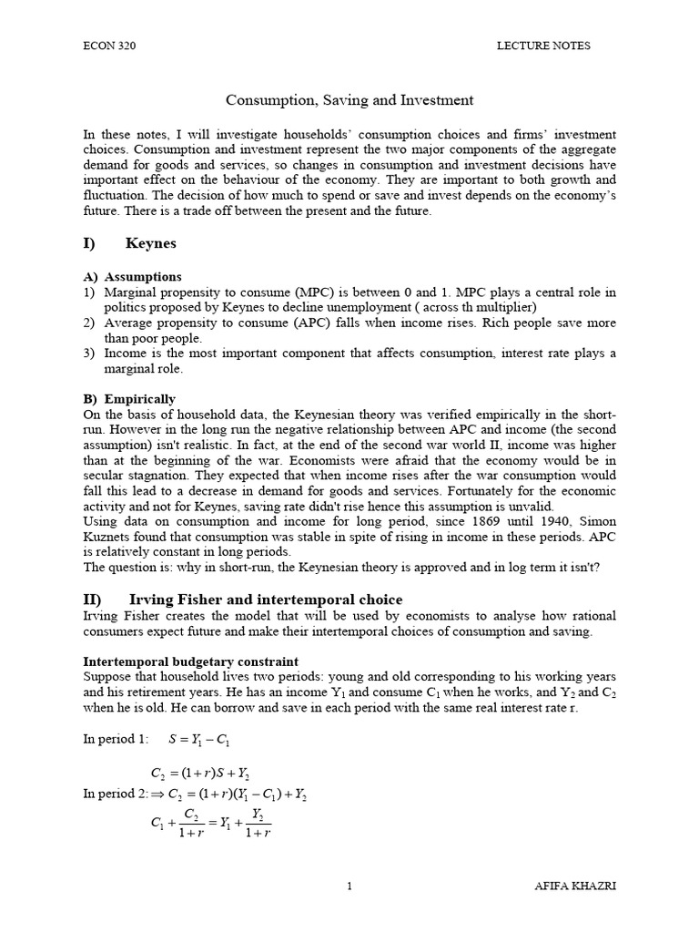 Consumption Function Pdf Consumption Economics Economies