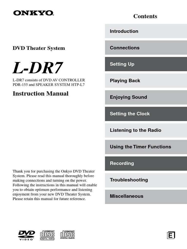 l-dr7 Manual e | PDF | Compact Disc | Ac Power Plugs And Sockets