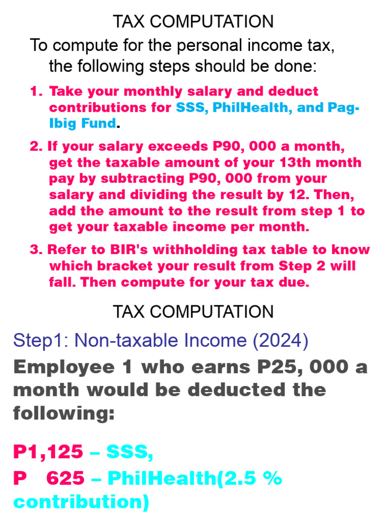 LECTURE - 9 - TAX - COMPUTATION Year 2024 Rate | PDF | Taxes | Income
