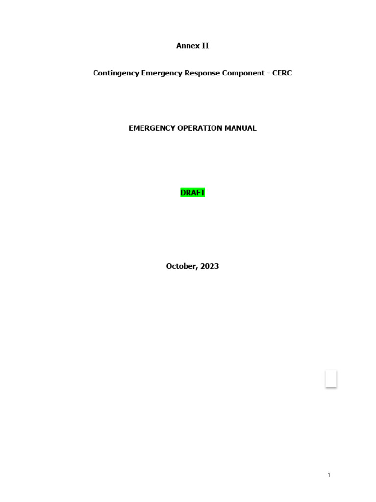 CERC-Emergency Operations Manual-Rwanda Covid-19 ERP-Updated | PDF | Procurement | Audit