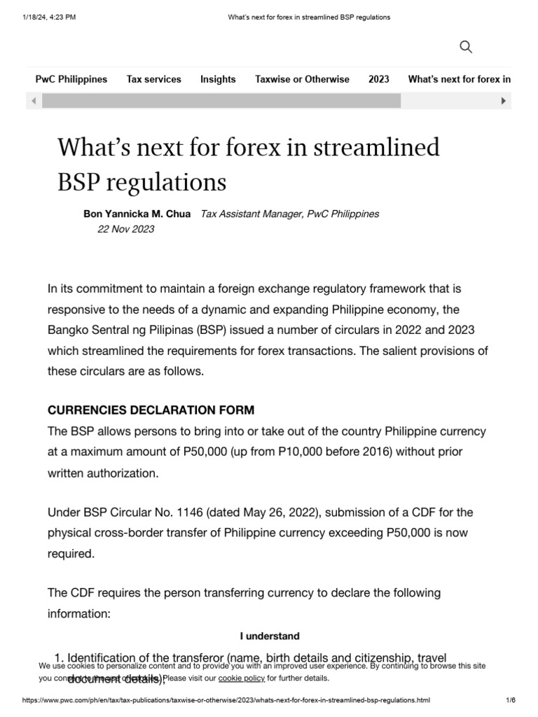 What's Next For Forex in Streamlined BSP Regulations | PDF | Foreign ...