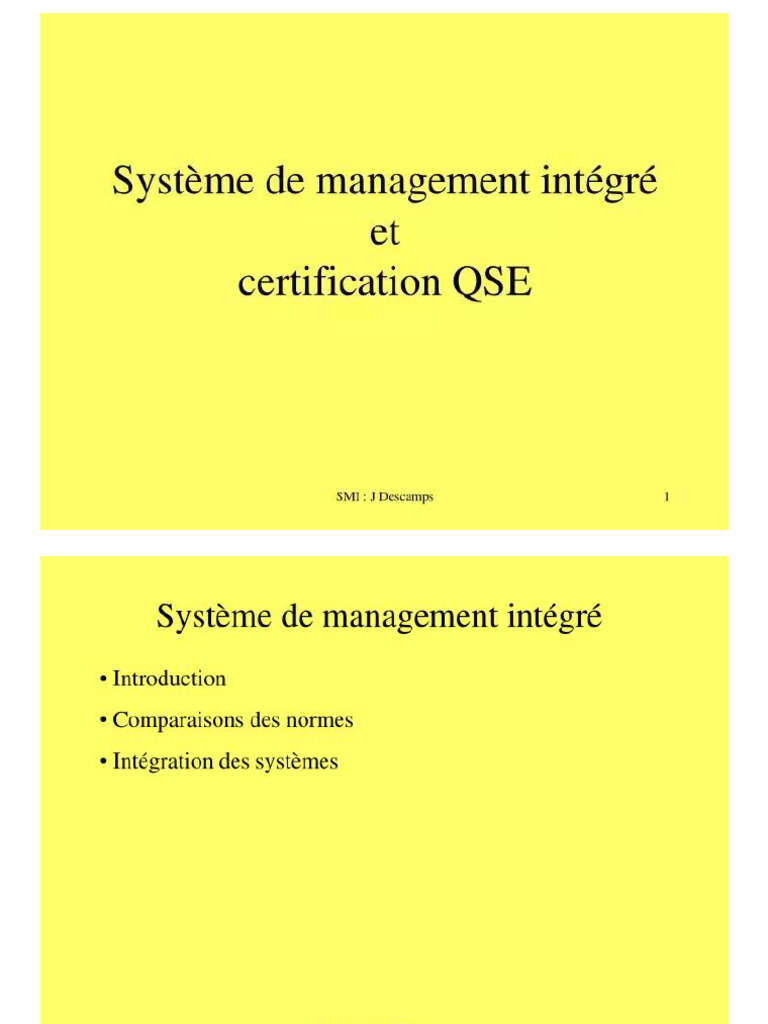 Système de Management Intégré Et Certification QSE | PDF