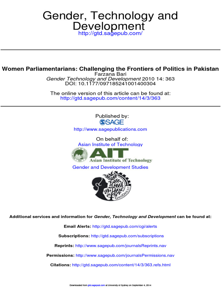 Bari Farzana Performance of Female Parliamentarians | PDF | Member Of ...