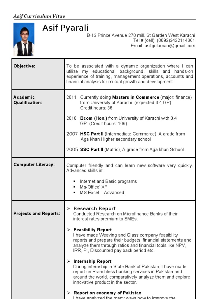 Asif CV | Download Free PDF | Pakistan | Karachi
