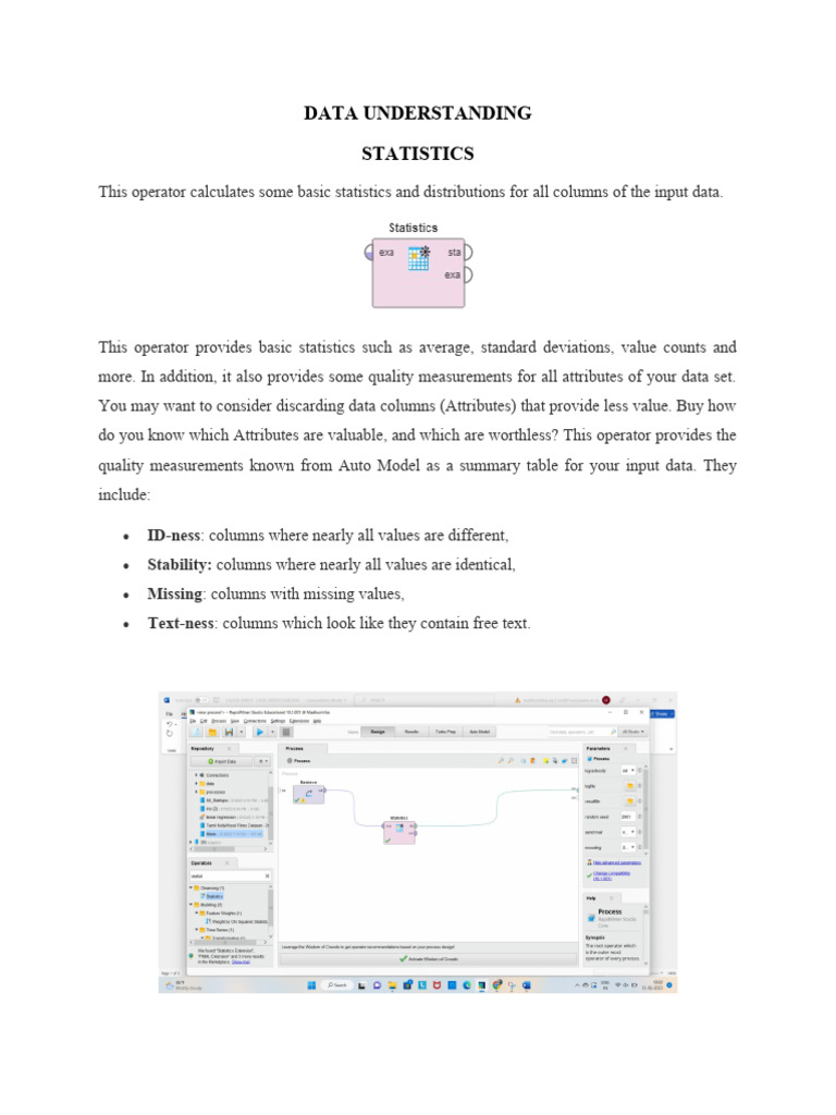 Rapid Miner - Data Understanding | PDF