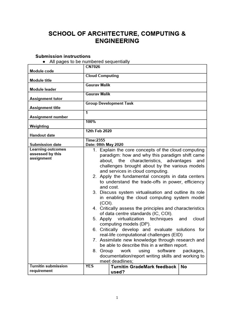 Cloud Computing Assignment File | PDF | Computing | Cloud Computing Cloud Computing Assignment File | PDF | Computing | Cloud Computing