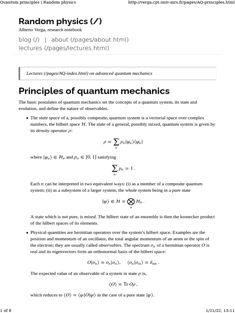 Quantum Principles | PDF | Quantum Mechanics | Physics