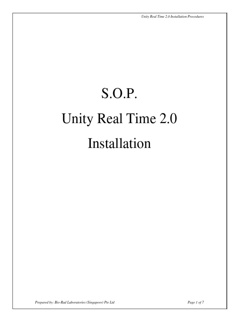 Unity Real Time 2.0 Installation Guide | PDF | Microsoft Windows ...