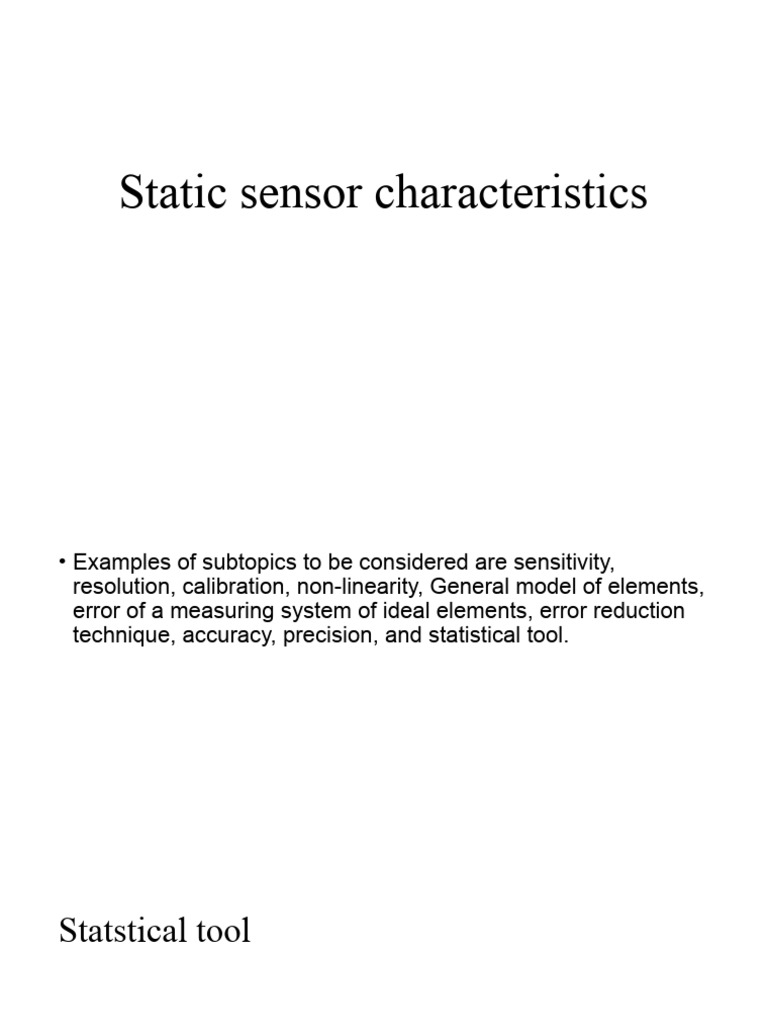 Exam 1 - Static Sensor Characteristics | PDF