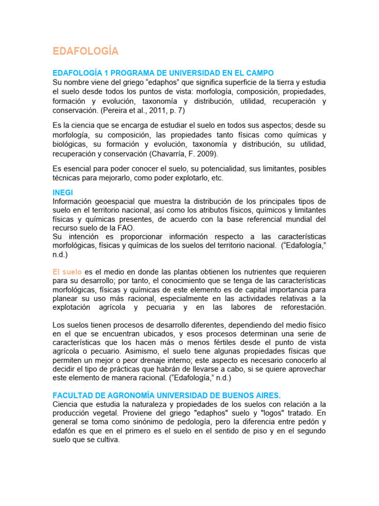 EDAFOLOGÍA | PDF | Suelo | Materiales naturales