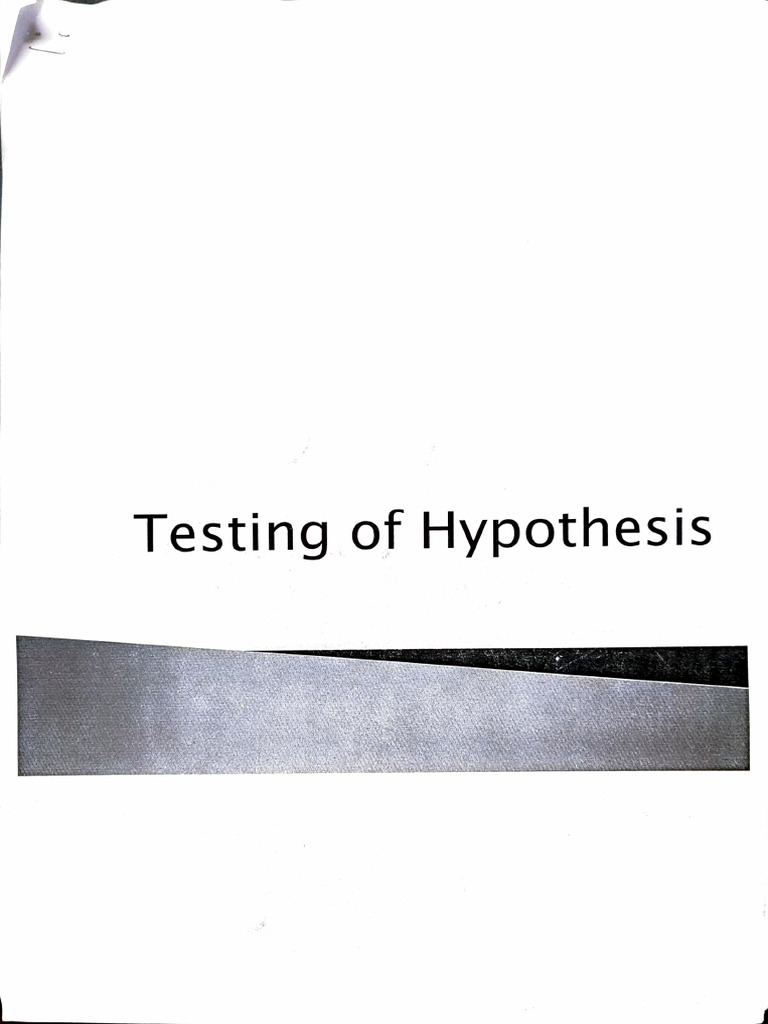Testing Of Hypothesis Svb Notes Pdf Statistical Hypothesis Testing Type I And Type Ii Errors