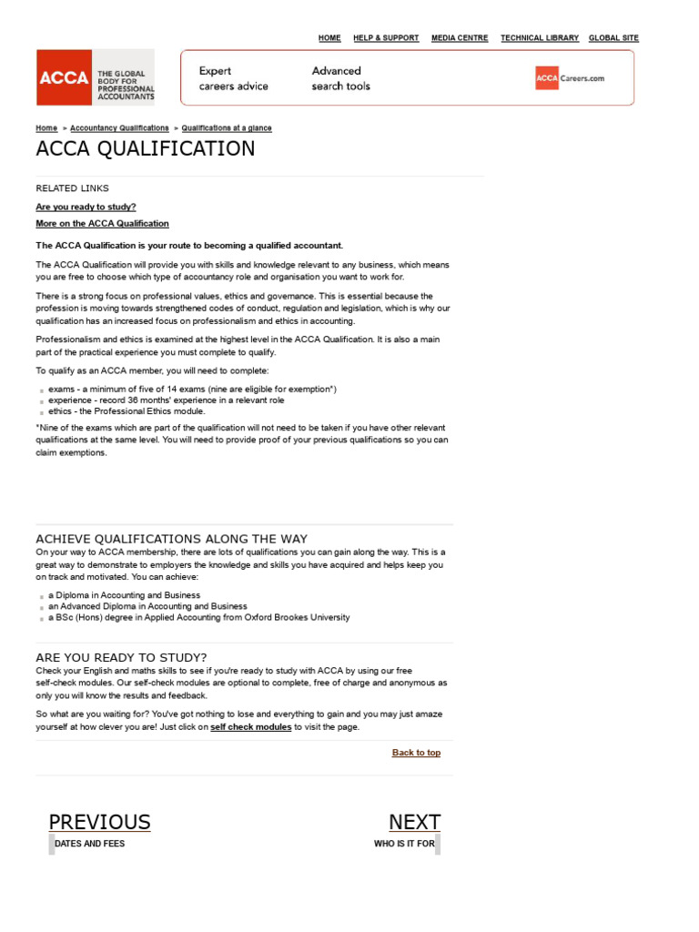 Overview of ACCA Qualification Pathways | PDF