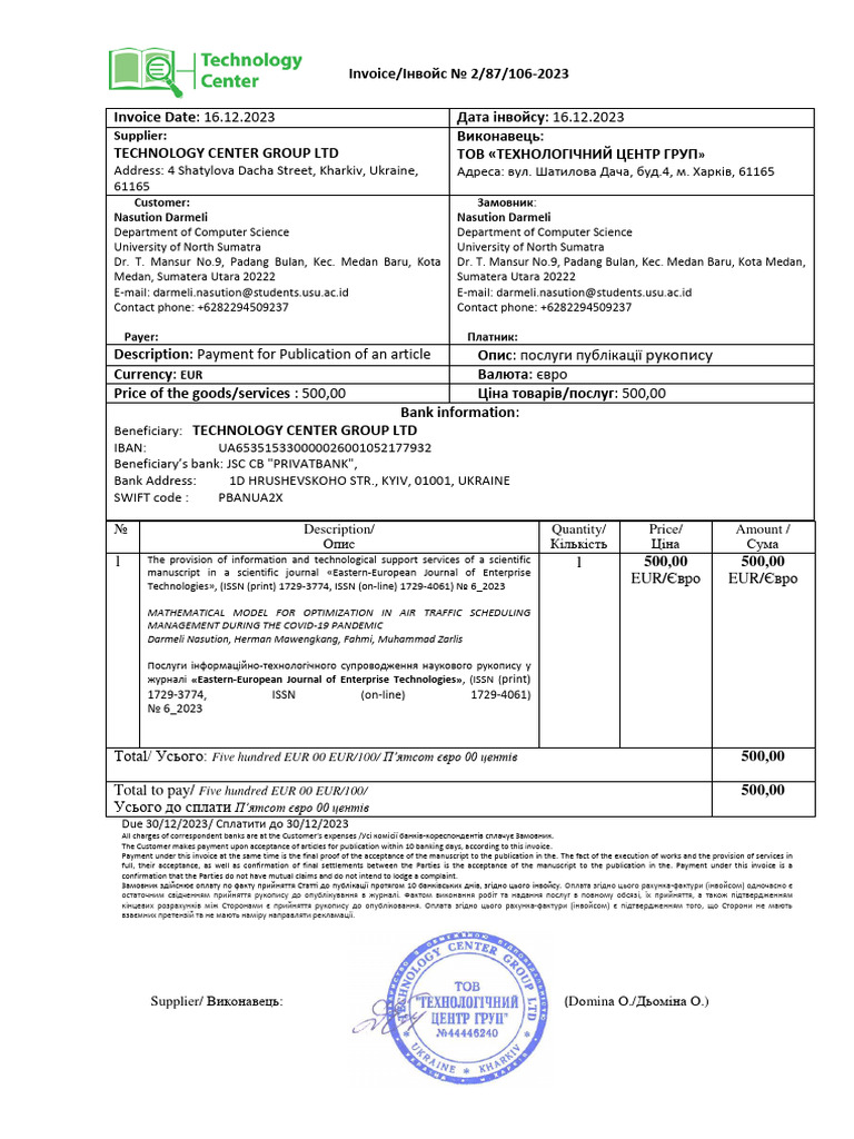invoice - 87 - 106 - Nasution - 2 с - 231218 - 104928 | PDF | Payments ...
