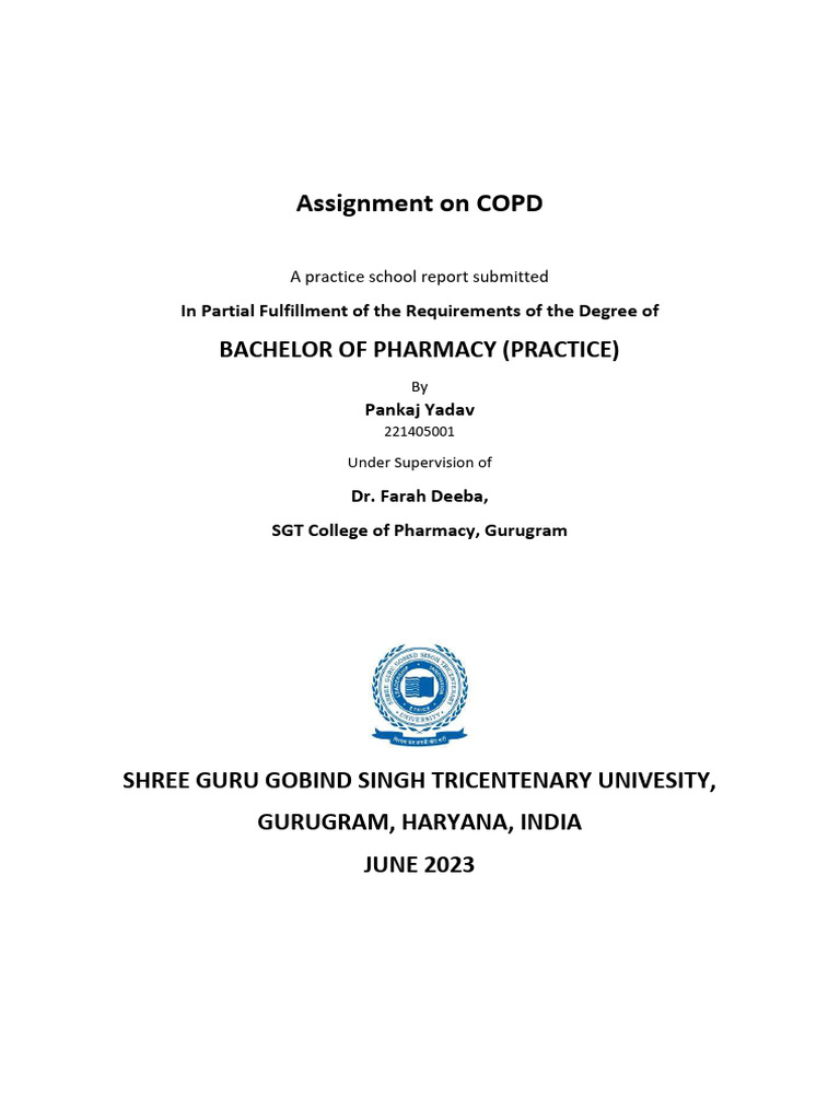 COPD Assignment | PDF | Chronic Obstructive Pulmonary Disease ...
