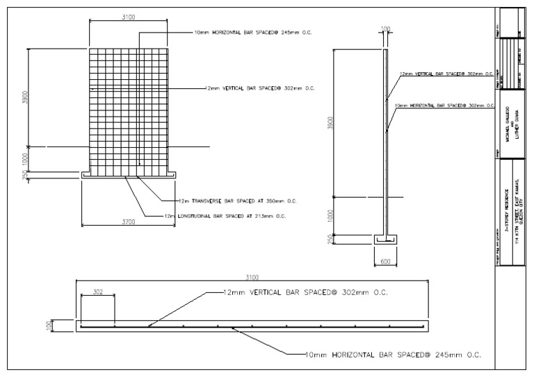 Rc Wall Details | PDF
