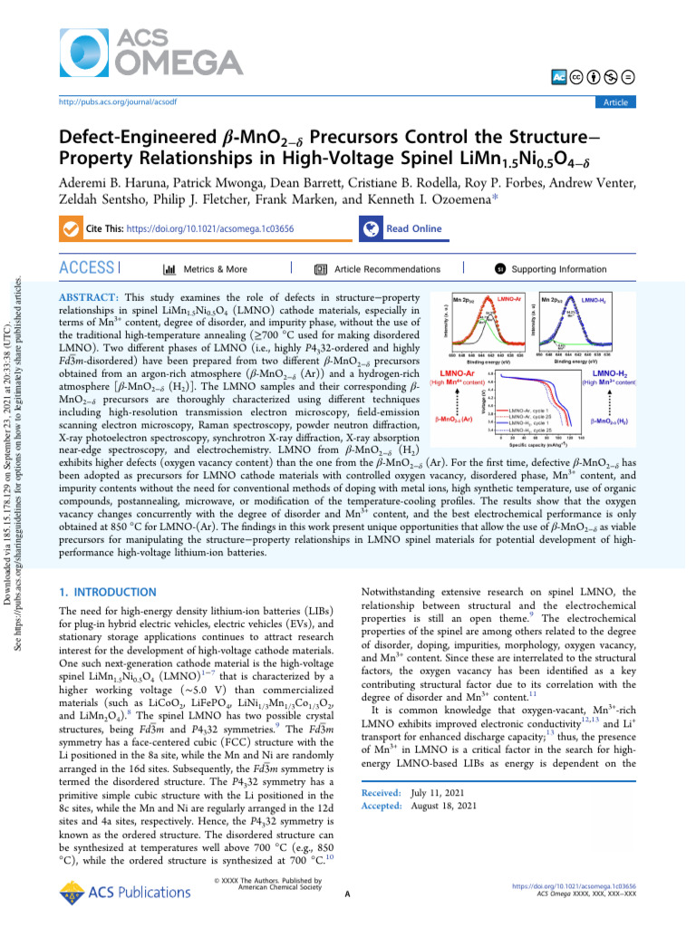 Defect-Engineered_b-MnO_2-d_Precursors_Control_the | PDF | Lithium Ion ...