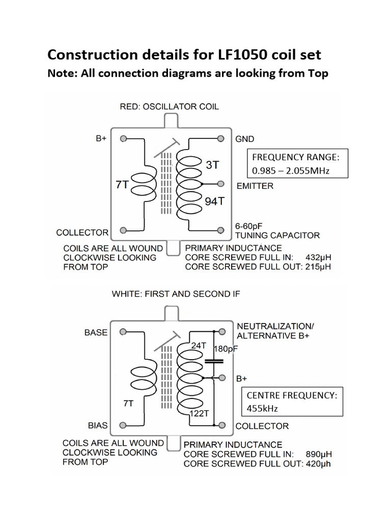 LF1050 Coil Set Construction Details | PDF