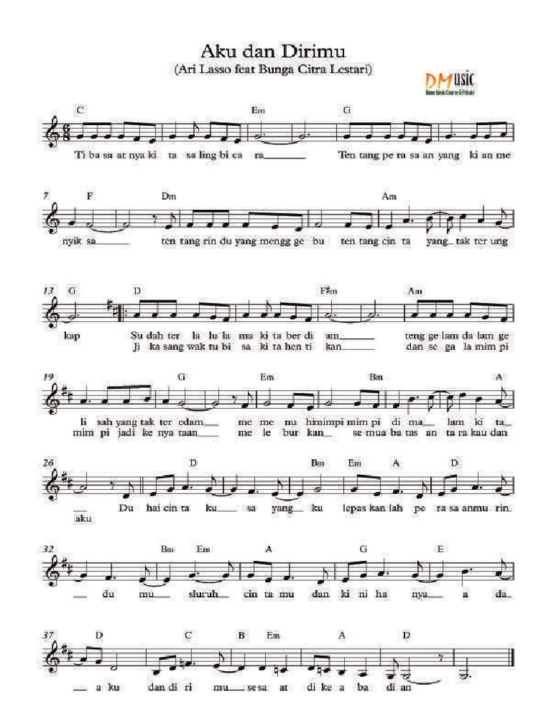 Not Balok Lagu Pop | PDF