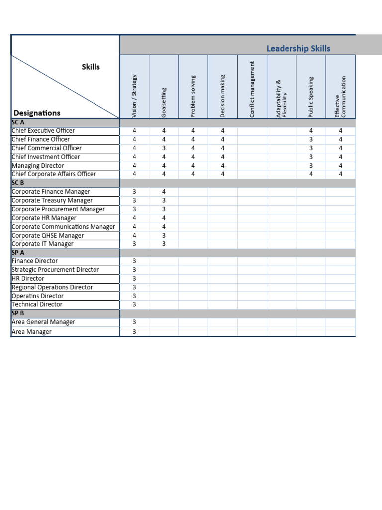 Original Skills Matrix | PDF | Procurement | Audit