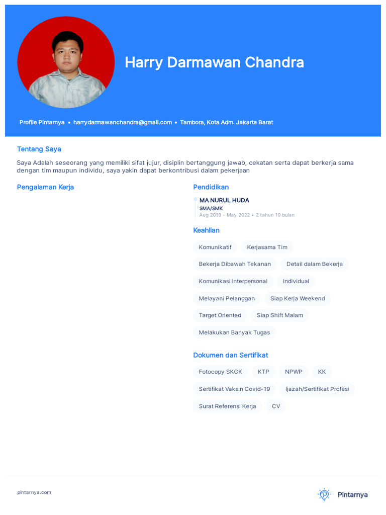 Profil Harry Darmawan Chandra | PDF