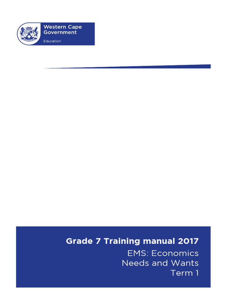 WCED - Economics Needs and Wants | PDF | Water | Learning