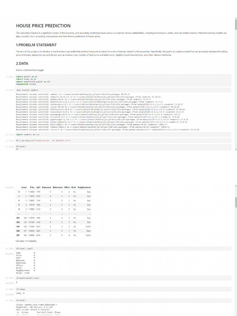 HOUSE PRICE PREDICTION- Using Supervised Machine Learning | PDF