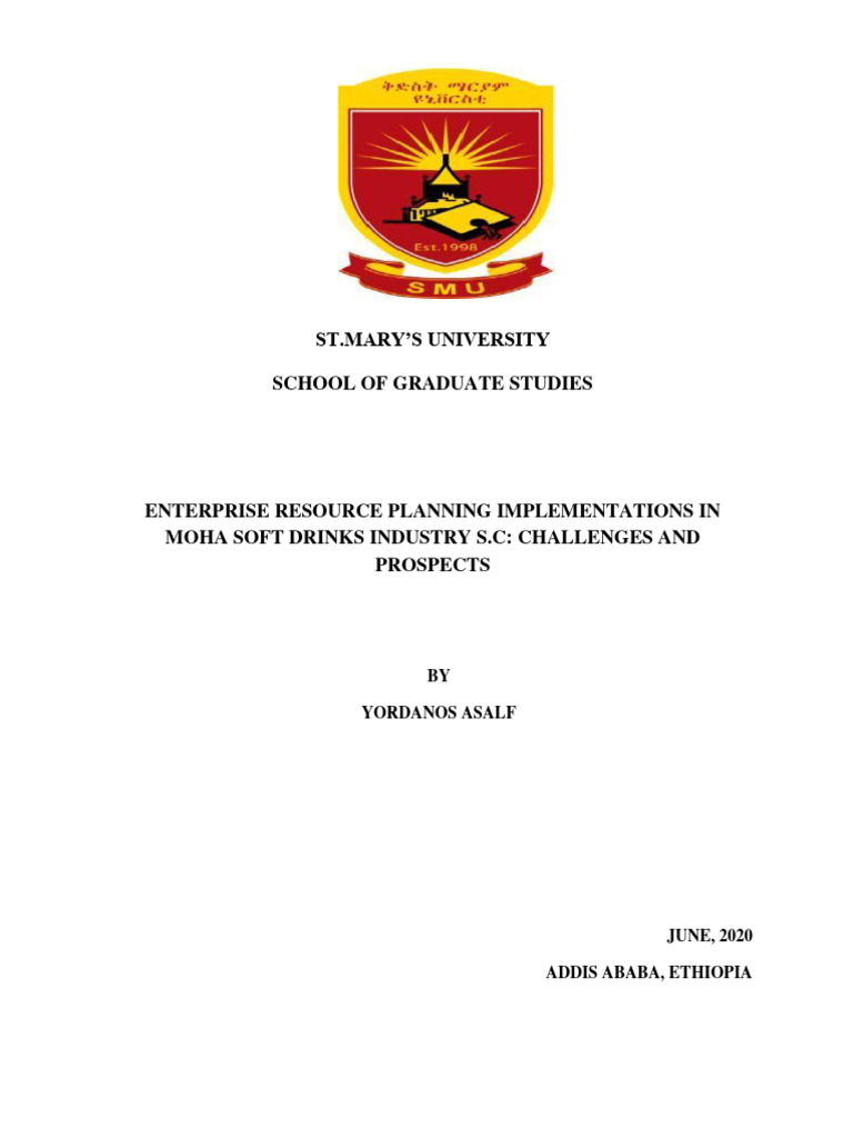 Erp Implementations In Moha Soft Drinks Industry S C Challenges And Prospects Pdf Enterprise